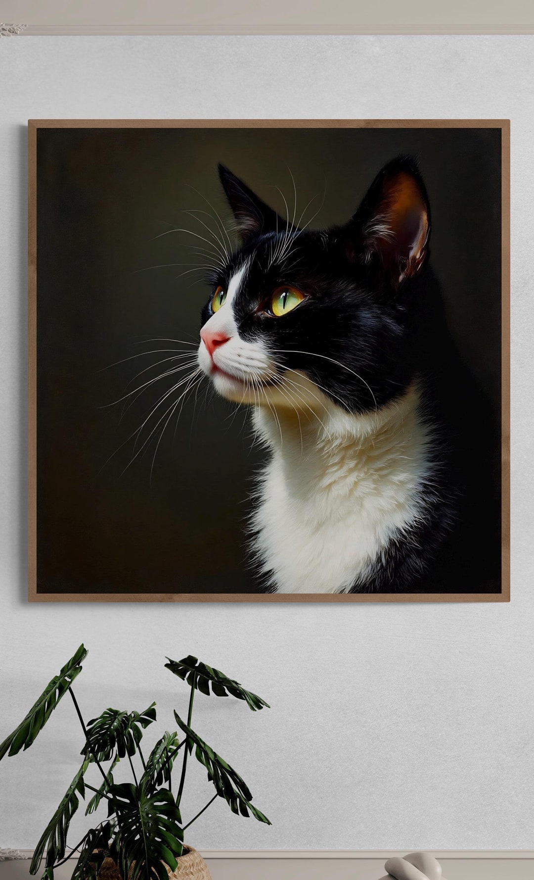 Tuxedo Cat Portrait Fine Art Print | Oil Painting | Wall Decor | Gifts ...