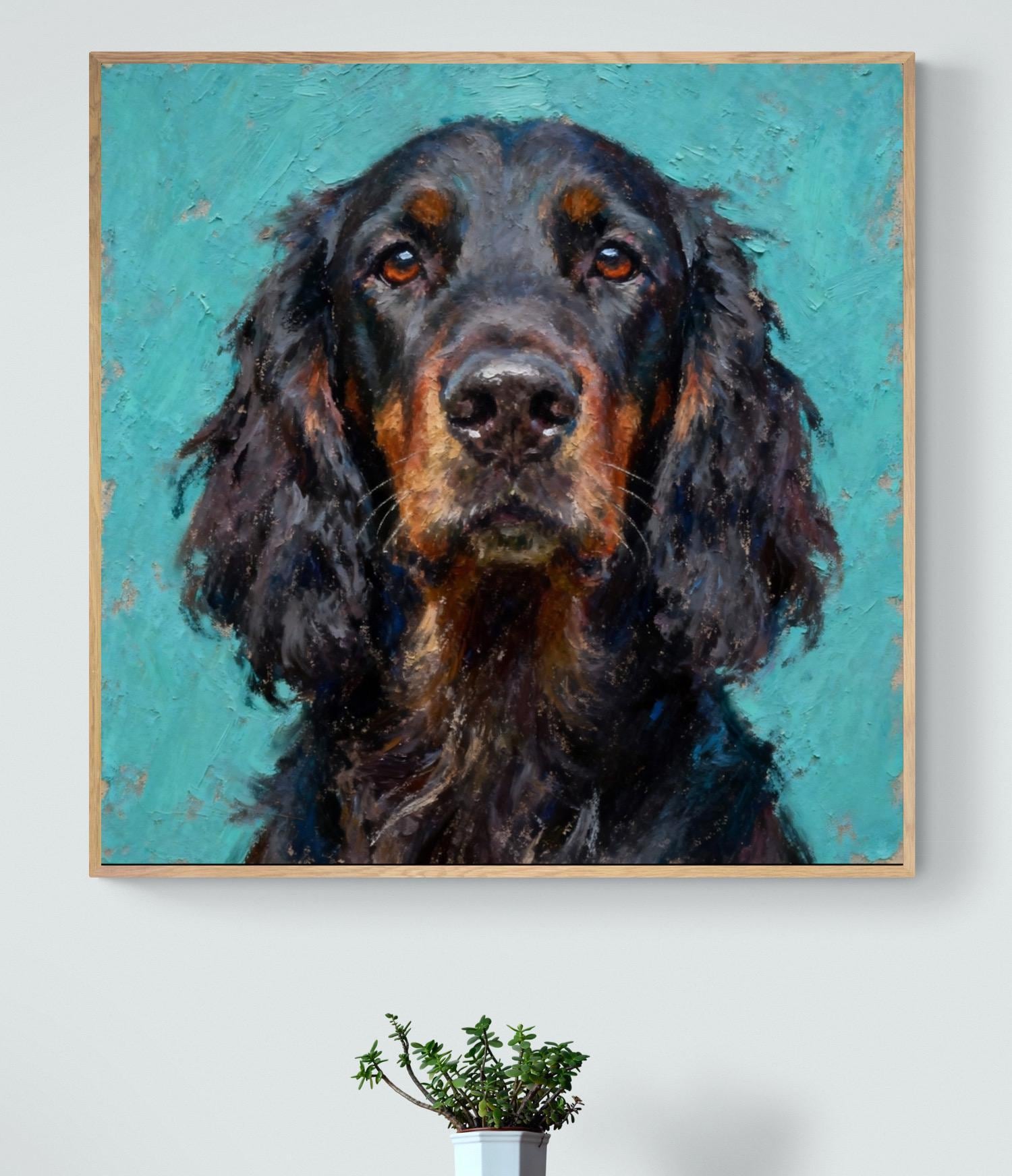 Gordon Setter Art Print – Oil Pastel Painting, Framed or Canvas Artwork ...