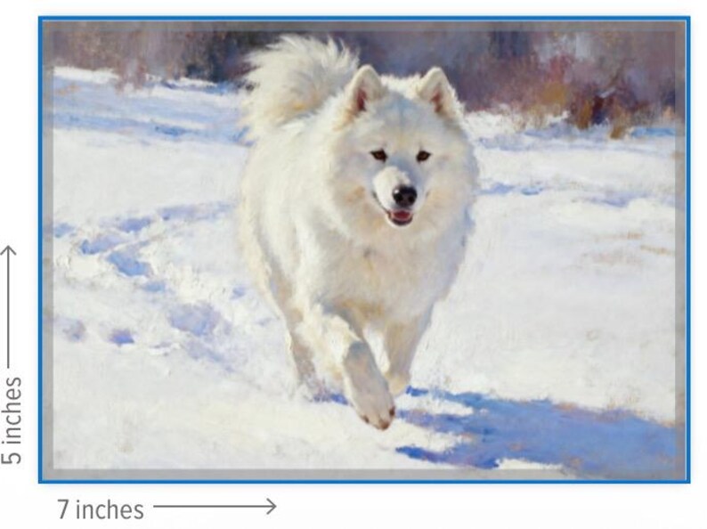 Samoyed Dog Art Print – Snow Painting, Framed or Canvas Wall Decor - Etsy