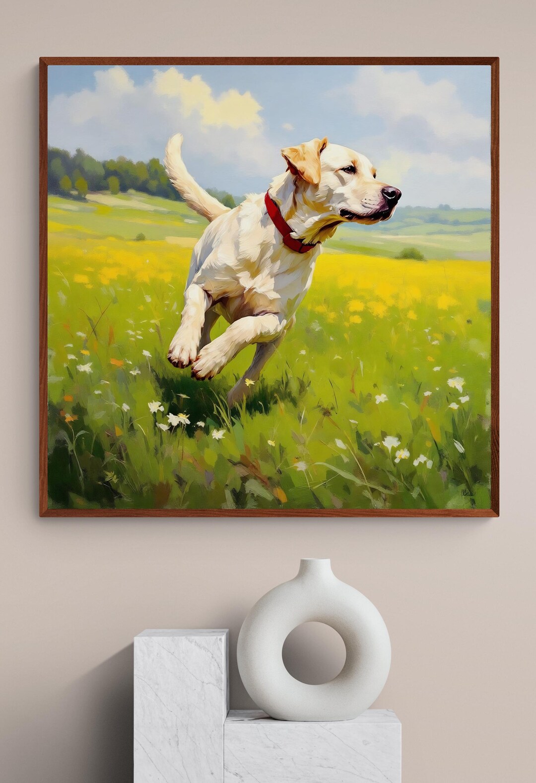 Golden Labrador Fine Art Print | Oil Painting | Wall Decor | Gift for ...