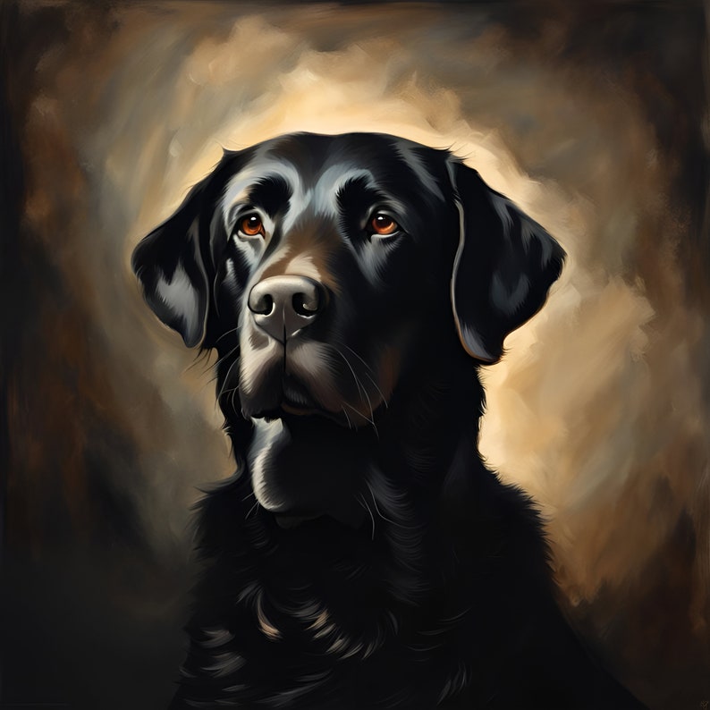Black Lab Oil Portrait Fine Art Print - Etsy