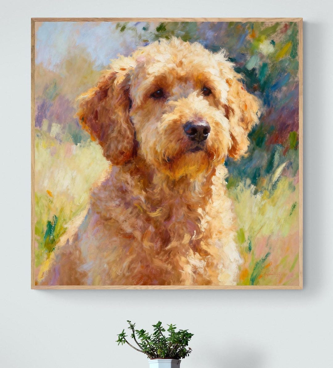 Goldendoodle Art Print - Oil Pastel Portrait - Etsy