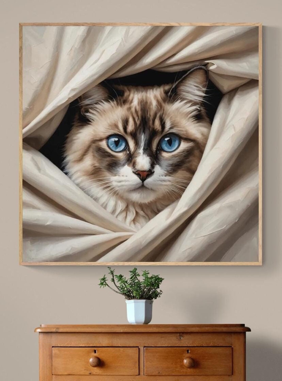 Ragdoll Cat Portrait Fine Art Print | Oil Painting | Wall Decor | Gifts ...