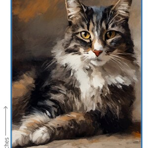 Tabby Cat Portrait Fine Art Print | Oil Painting | Wall Decor | Gifts ...