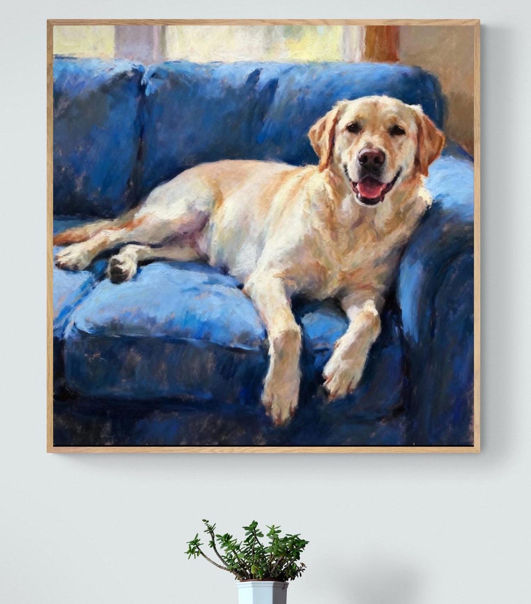 Labrador Retriever Art Print - Oil Pastel Painting, Framed or Canvas ...