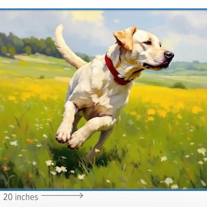 Golden Labrador Fine Art Print | Oil Painting | Wall Decor | Gift for ...