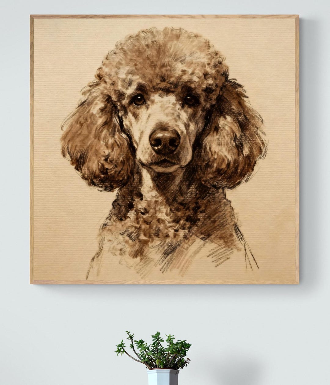 Standard Poodle Art Print – Oil Pastel Portrait, Framed or Canvas Wall ...
