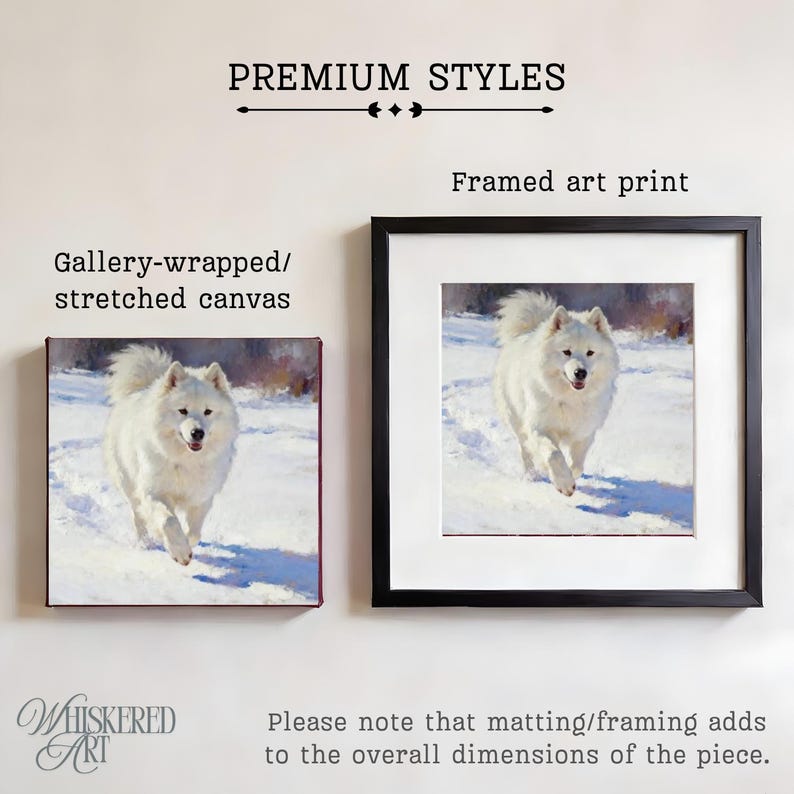 Samoyed Dog Art Print – Snow Painting, Framed or Canvas Wall Decor - Etsy