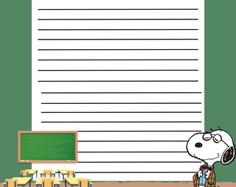 Snoopy Themed Collection 7 Lined & Unlined Memo and Letter Sized ...