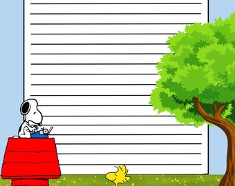 Snoopy Themed Collection #2 - Lined & Unlined - Memo and Letter Sized ...