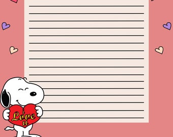 Snoopy Themed Collection #4 - Lined & Unlined - Memo and Letter Sized ...