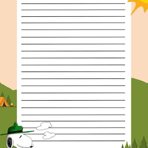 Snoopy Themed Collection #2 - Lined & Unlined - Memo and Letter Sized ...