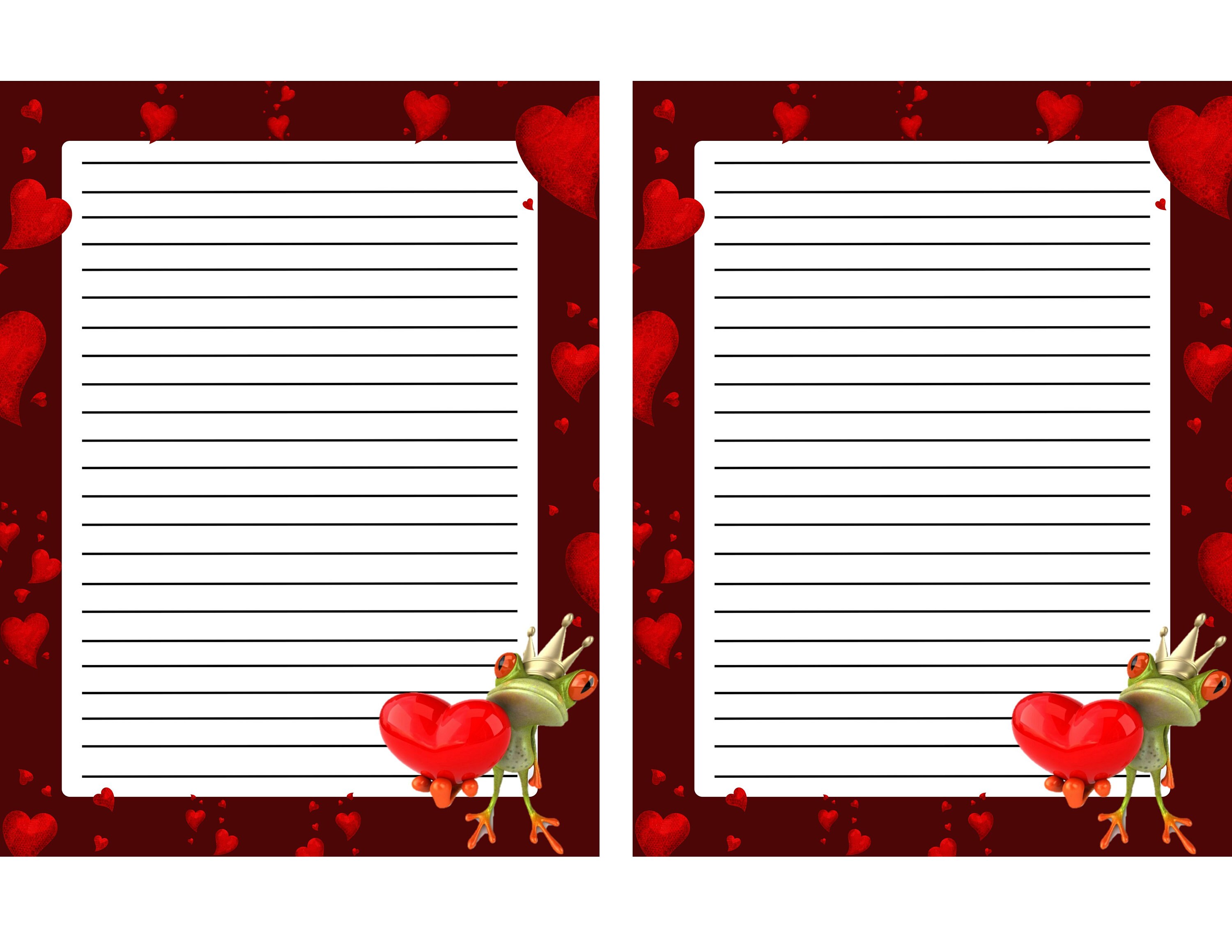 Valentines Themed Collection #2 - Lined & Unlined - Memo and Letter ...