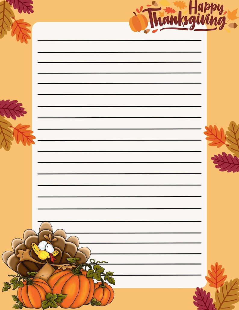 Thanksgiving Themed Collection #8 - Lined & Unlined - Memo and Letter ...