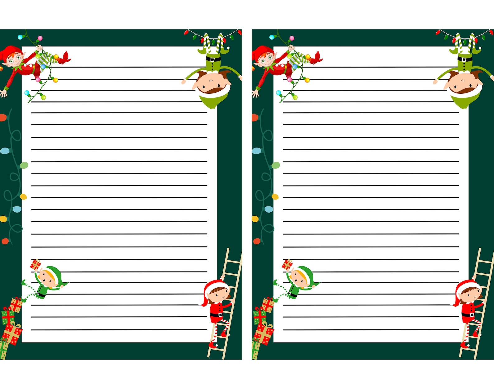 Christmas Themed Collection #1 - Lined & Unlined - Memo and Letter ...