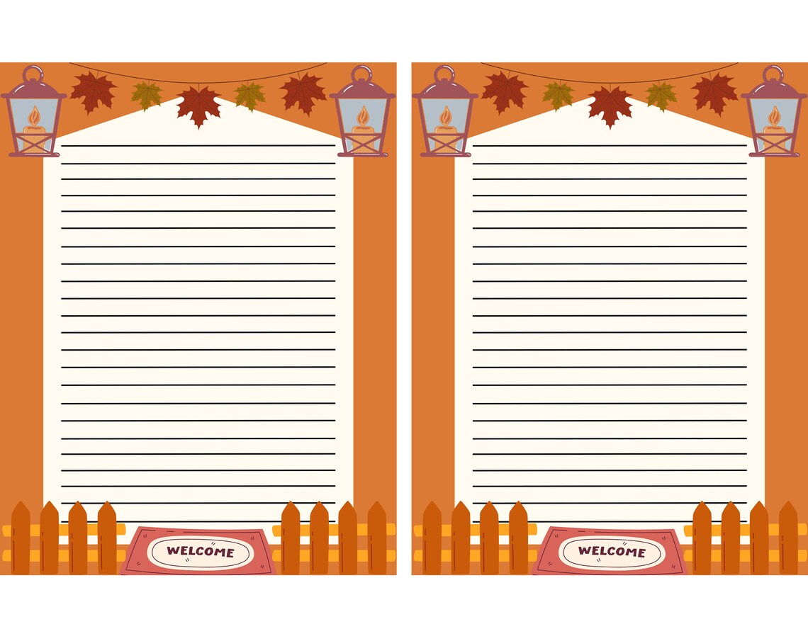 Fall Themed Collection 5 Lined & Unlined Memo and Letter Sized ...