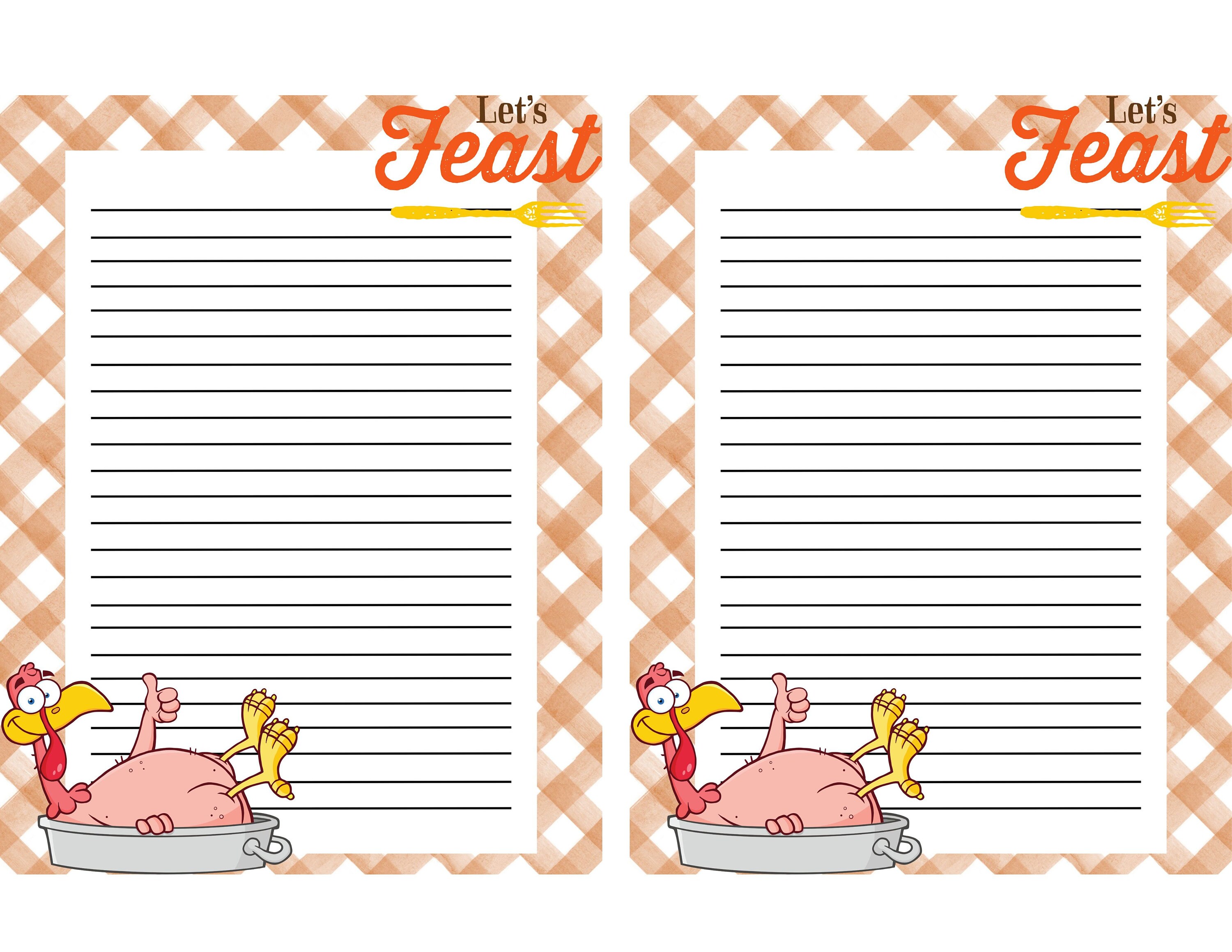 Thanksgiving Themed Collection 4 Lined & Unlined Memo and - Etsy