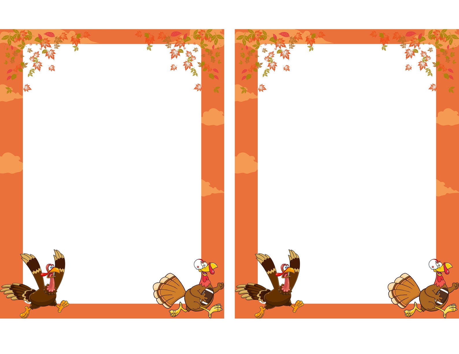 Thanksgiving Themed Collection 1 Lined & Unlined Memo and Letter Sized ...