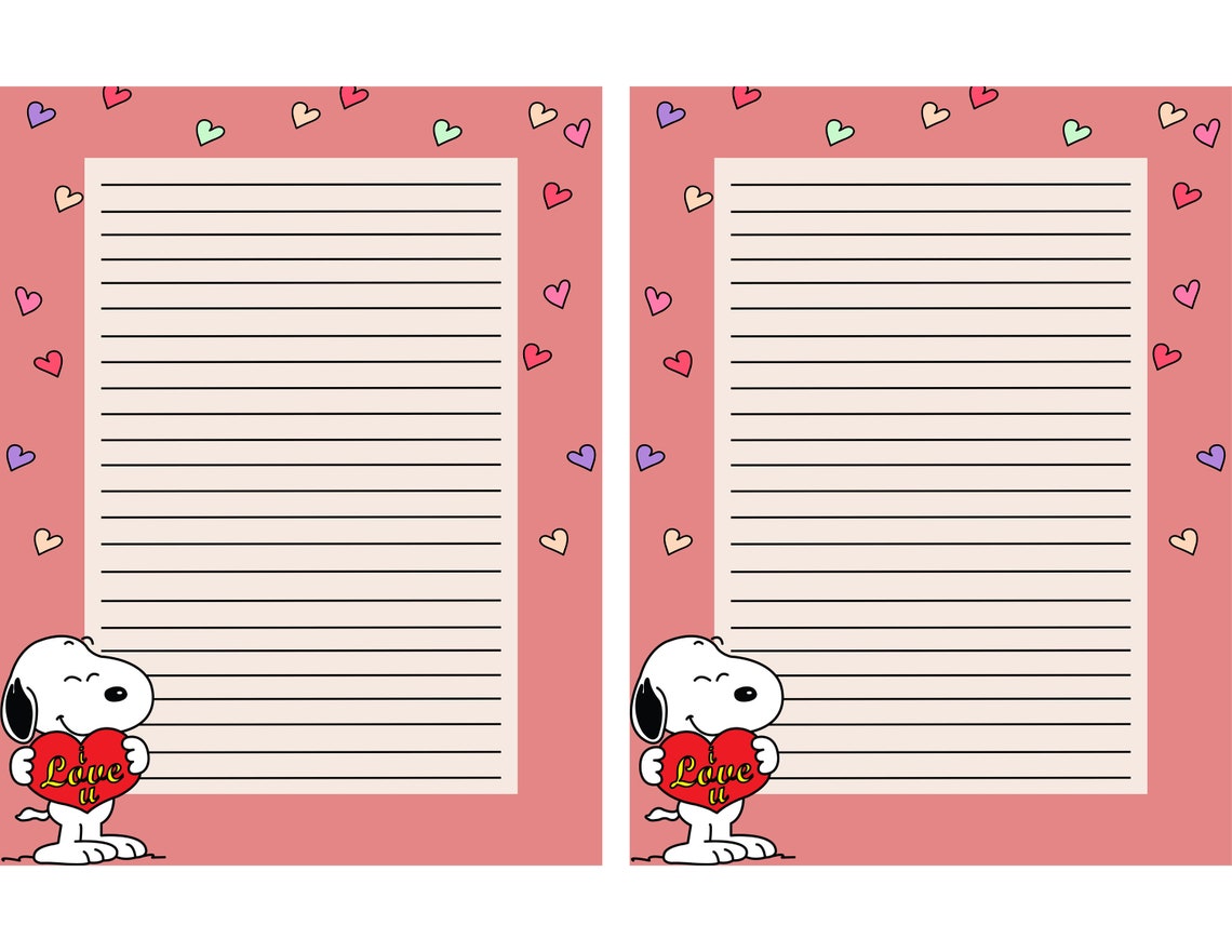 Snoopy Themed Collection #3 - Lined & Unlined - Memo and Letter Sized ...
