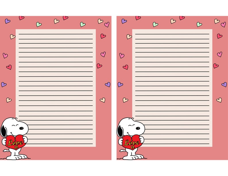 Snoopy Themed Collection #3 - Lined & Unlined - Memo and Letter Sized ...