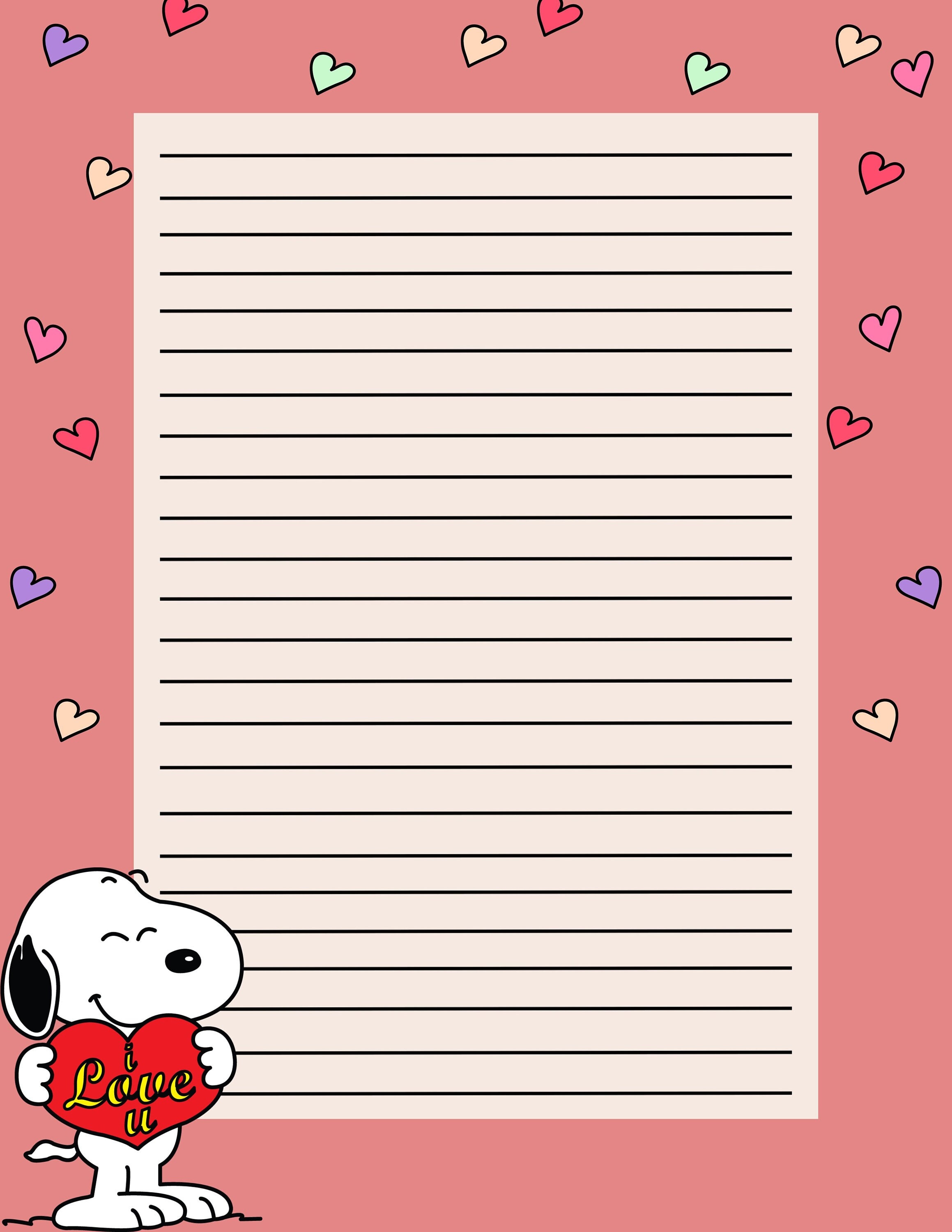 Snoopy Themed Collection #3 - Lined & Unlined - Memo and Letter Sized ...