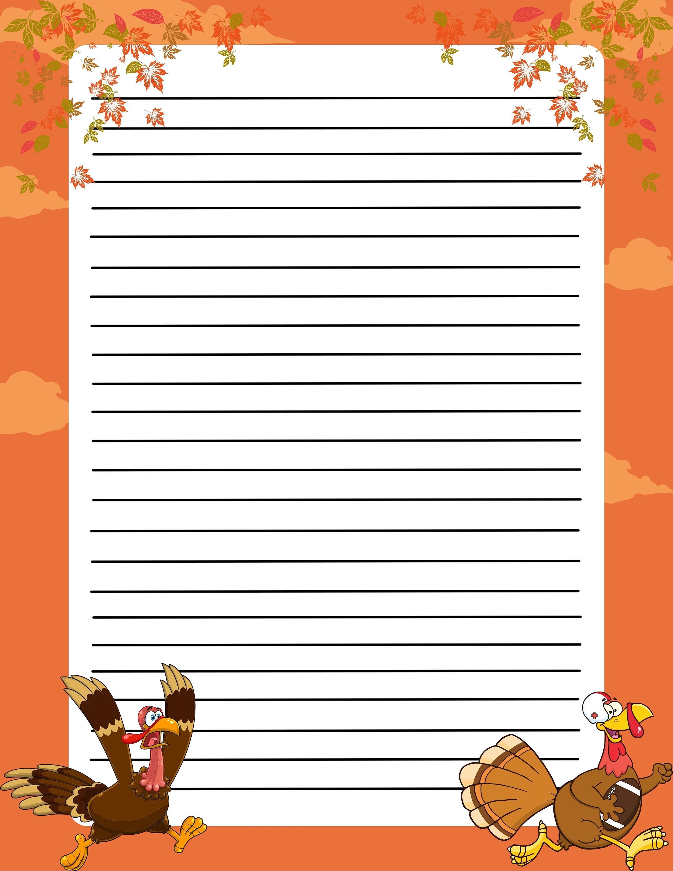Thanksgiving Themed Collection 1 Lined & Unlined Memo and Letter Sized ...