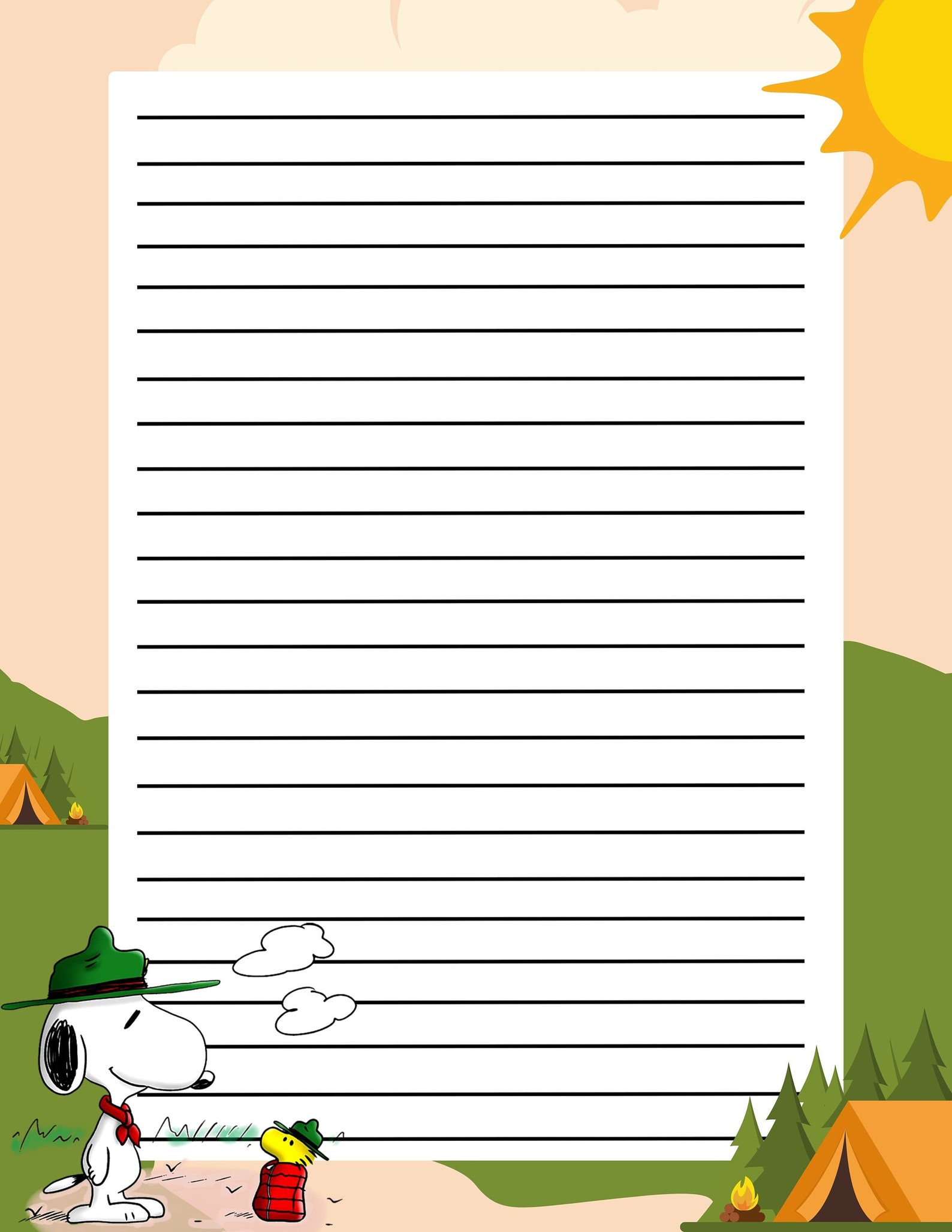 Snoopy Themed Collection #2 - Lined & Unlined - Memo and Letter Sized ...