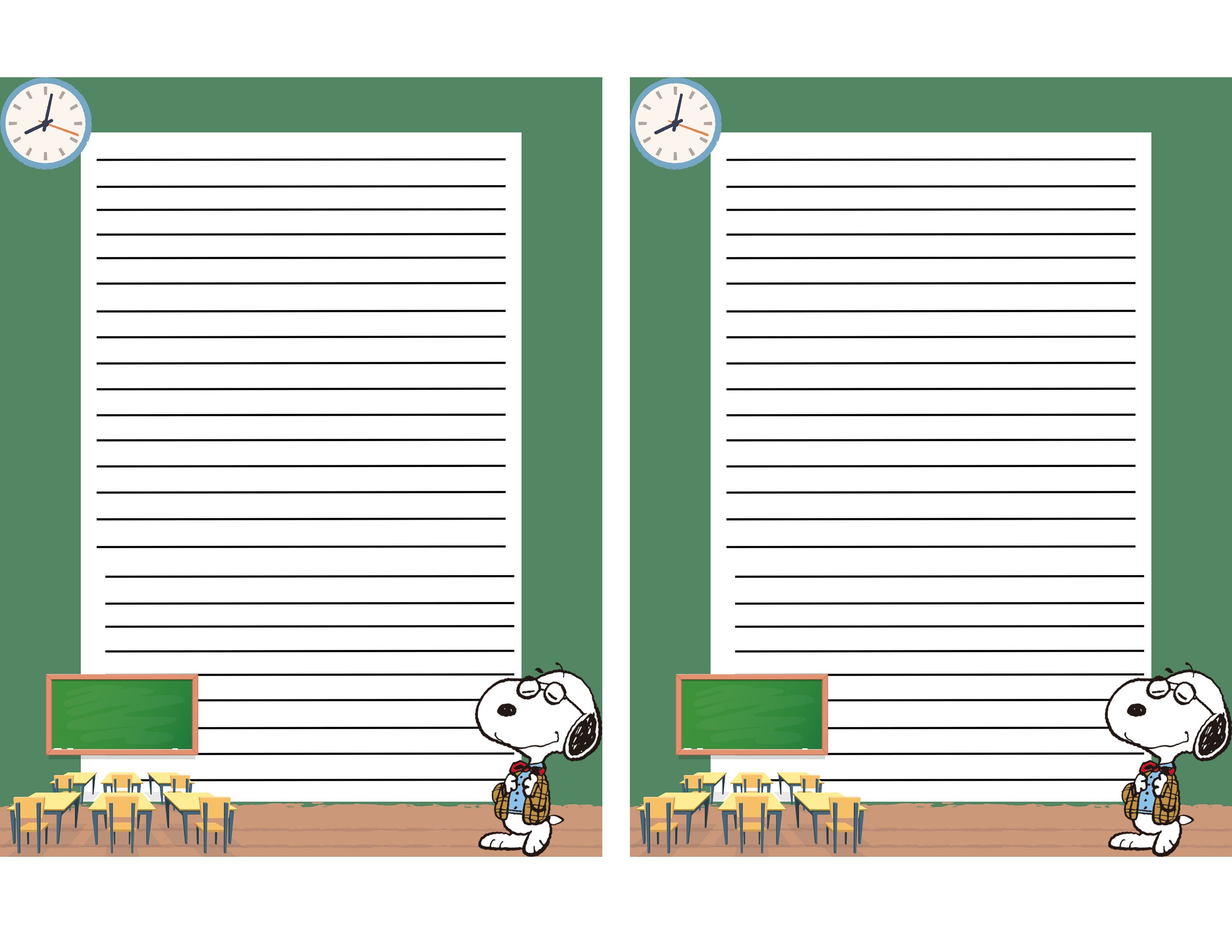 Snoopy Themed Collection 6 Lined & Unlined Memo and Letter Sized ...