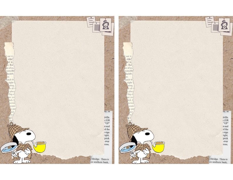 Snoopy Themed Collection #4 - Lined & Unlined - Memo and Letter Sized ...