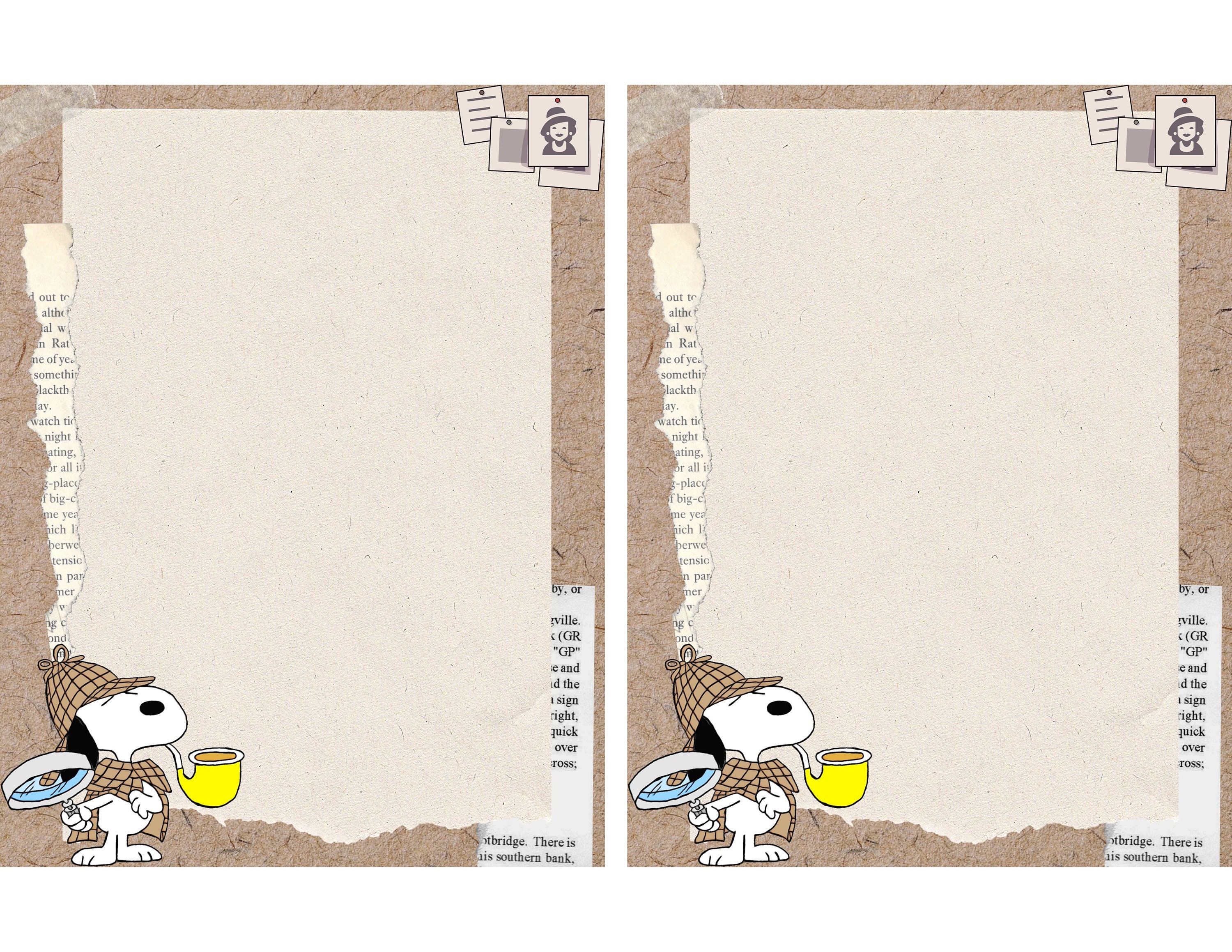 Snoopy Themed Collection #4 - Lined & Unlined - Memo and Letter Sized ...