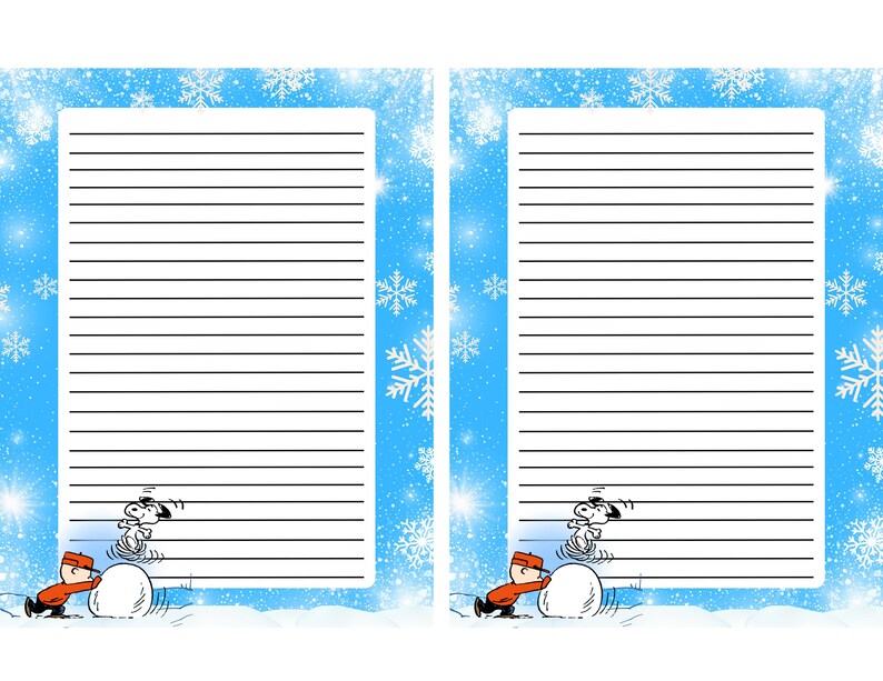 Snoopy Themed Collection 5 Lined & Unlined Memo and Letter Sized ...
