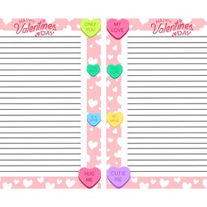 Valentines Themed Collection #10 - Lined & Unlined - Memo and Letter ...
