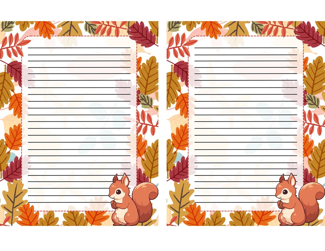 Fall Themed Collection 4 Lined & Unlined Memo and Letter Sized ...