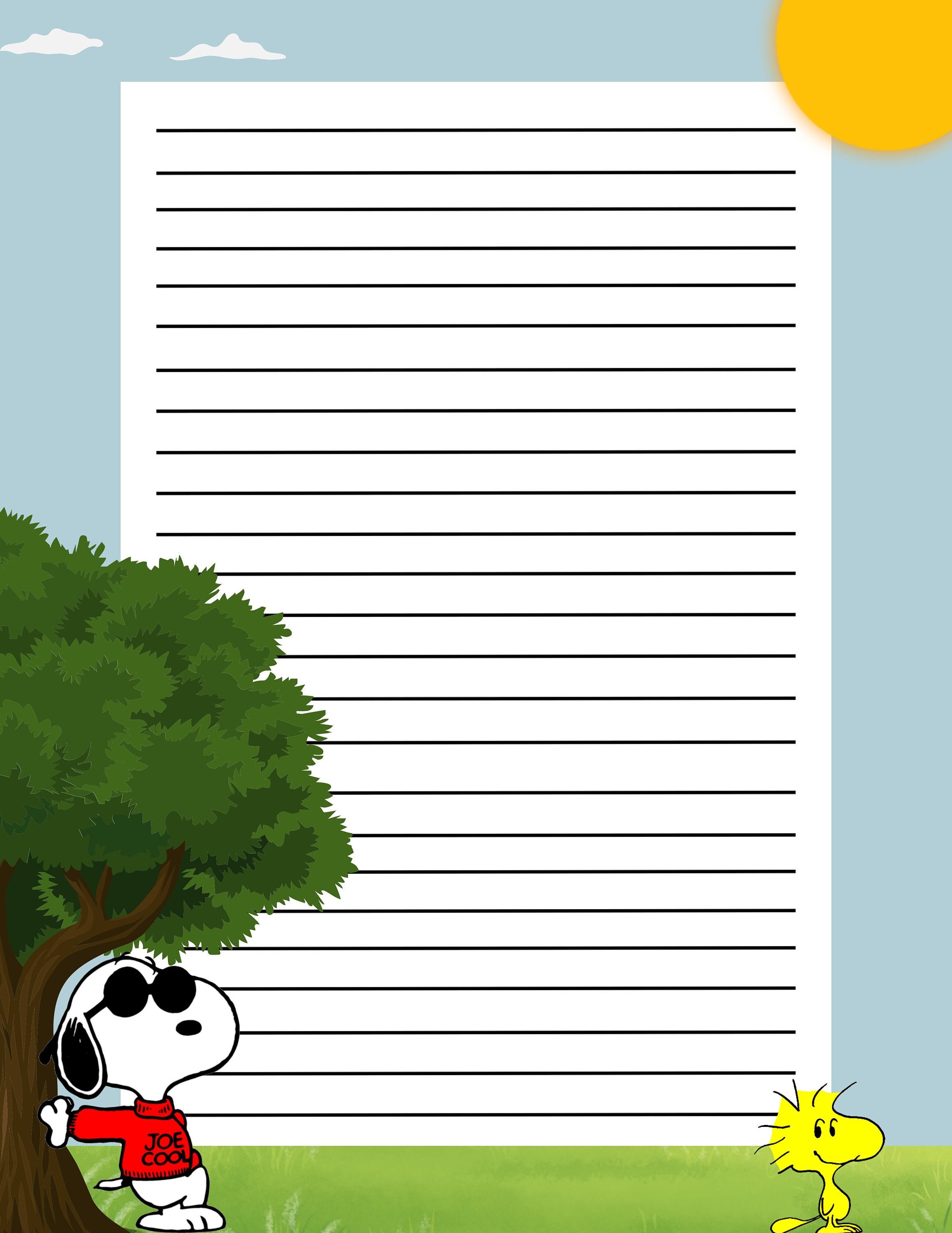 Snoopy Themed Collection #8 - Lined & Unlined - Memo and Letter Sized ...