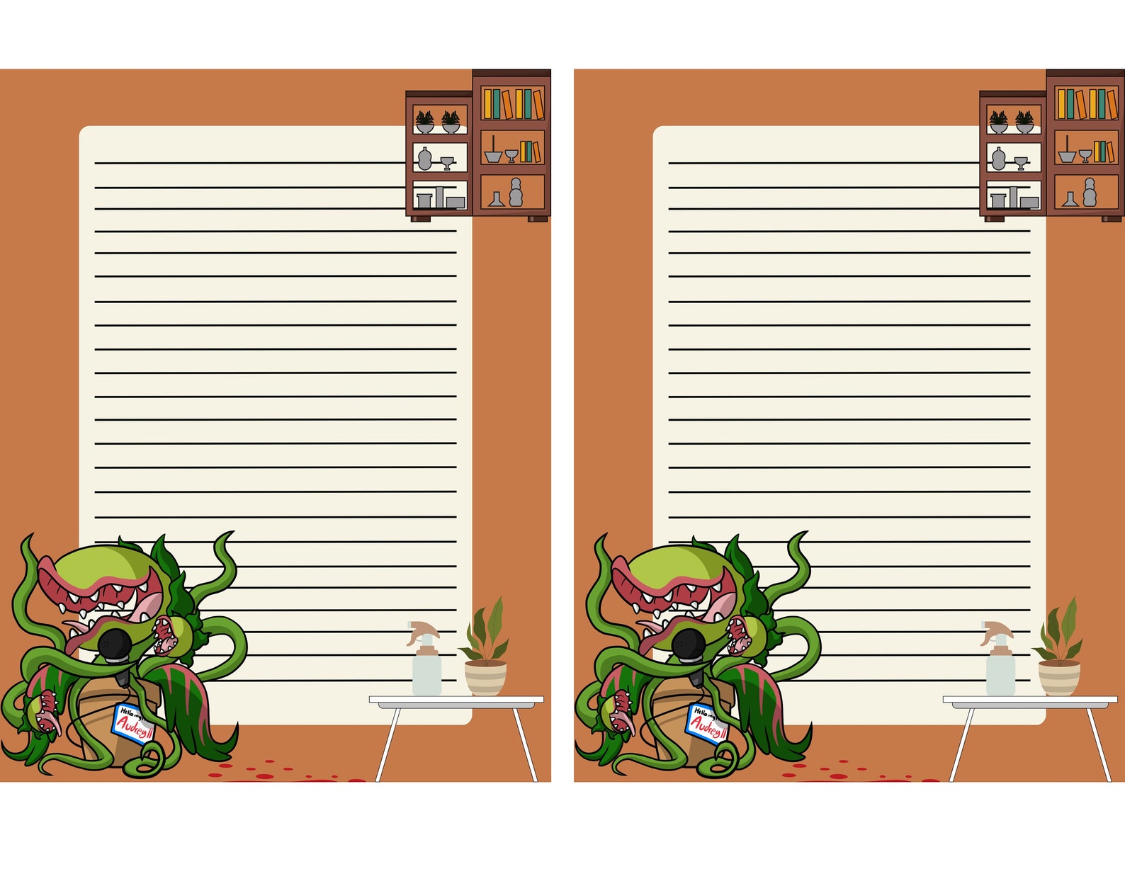 Halloween Themed 2 Lined & Unlined Memo and Letter Sized Stationery ...