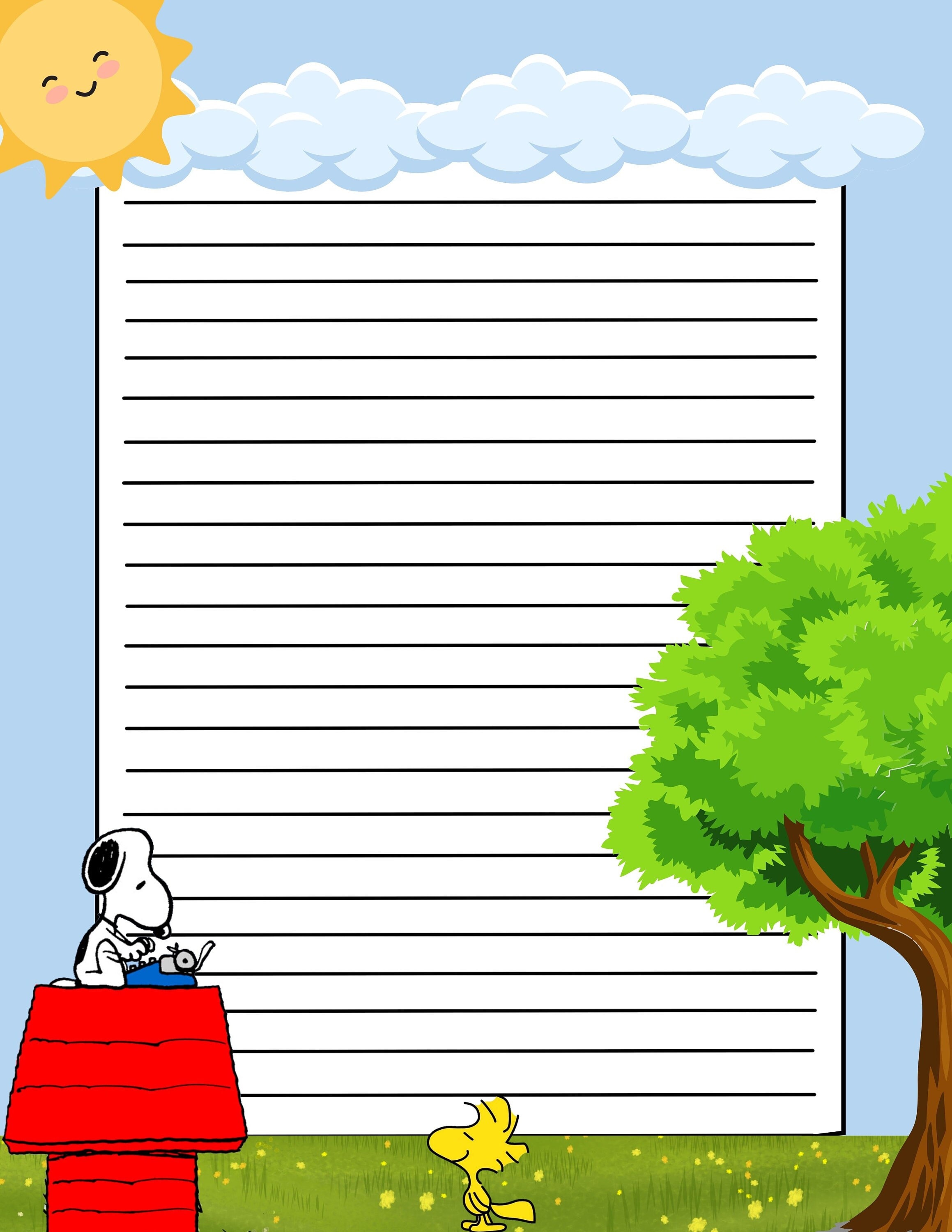 Snoopy Themed Collection #7 - Lined & Unlined - Memo and Letter Sized ...