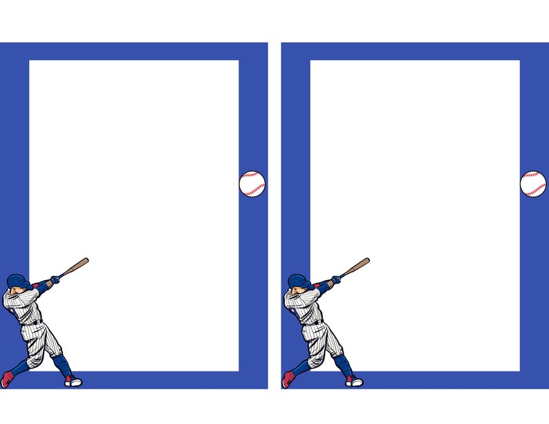 Baseball Themed Collection #1 - Lined & Unlined - Memo and Letter Sized ...