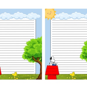 Snoopy Themed Collection #7 - Lined & Unlined - Memo and Letter Sized ...