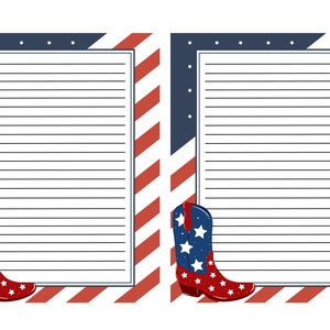 4th of July Themed Collection #4 - Lined & Unlined - Memo and Letter ...