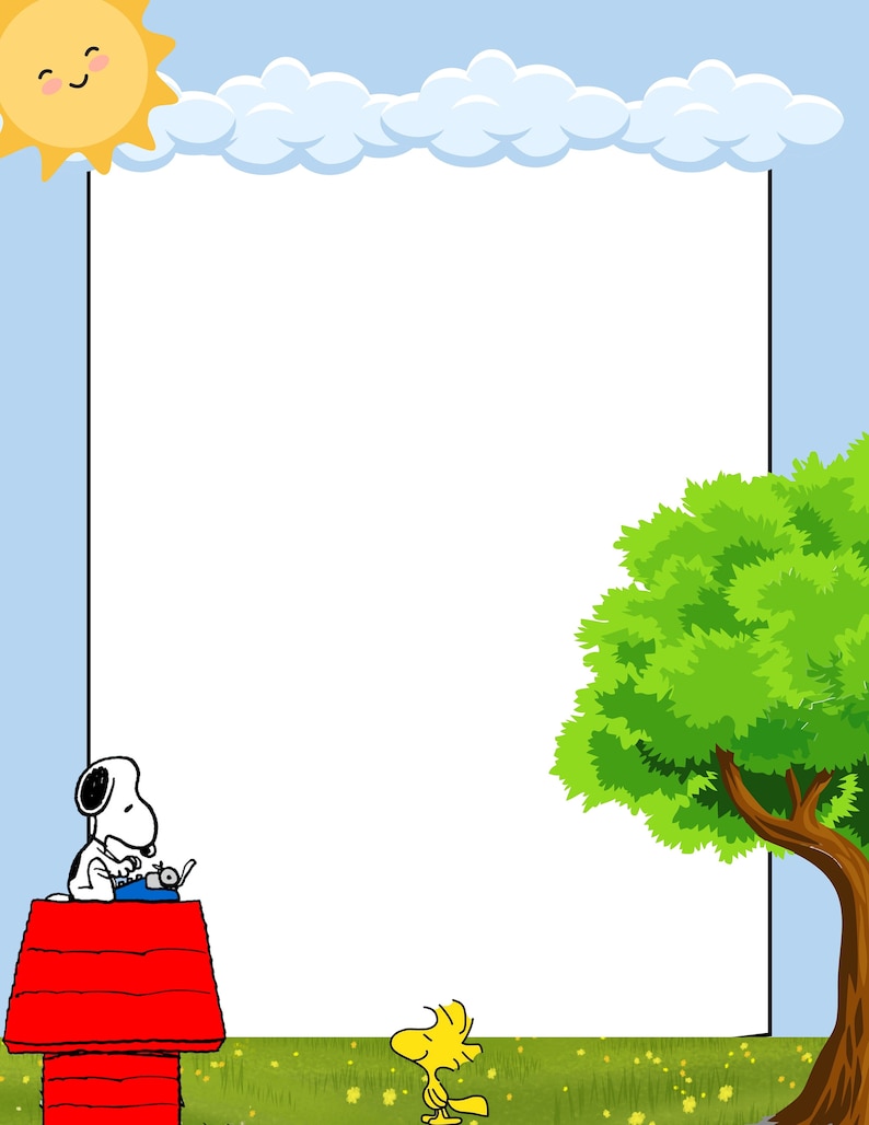 Snoopy Themed Collection #7 - Lined & Unlined - Memo and Letter Sized ...