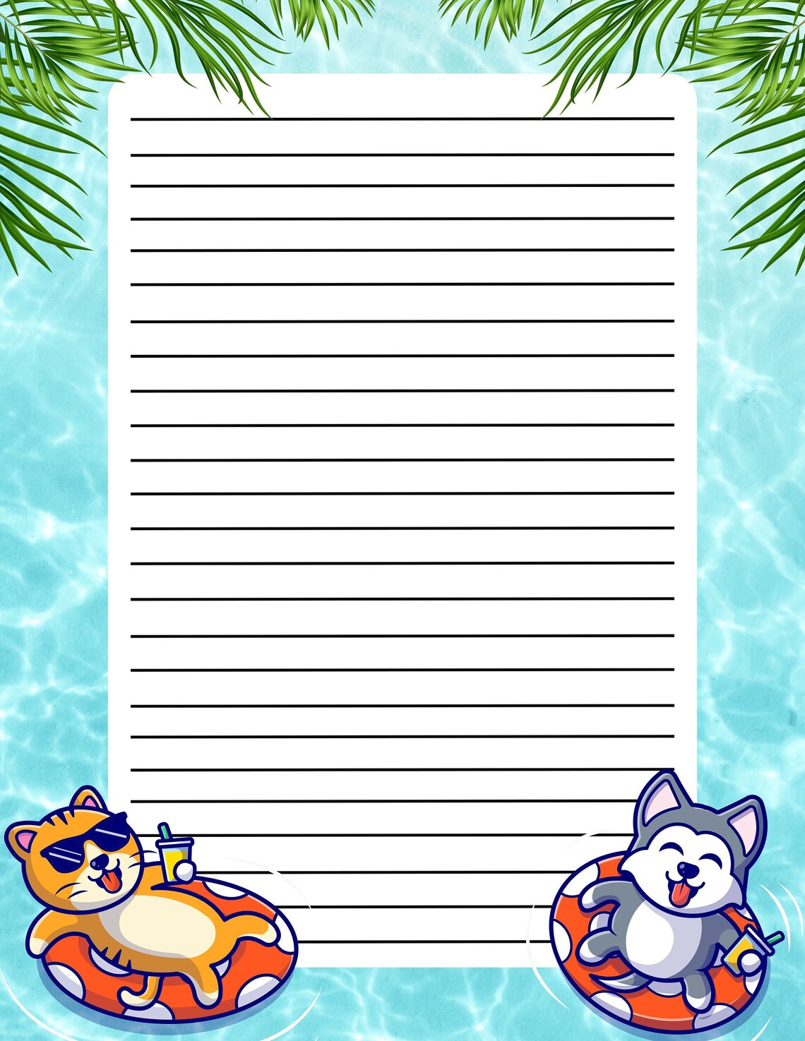 Summer Themed Collection #1 - Lined & Unlined - Memo and Letter Sized ...