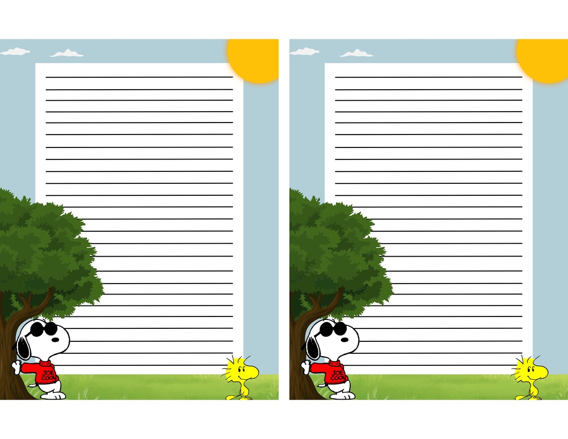 Snoopy Themed Collection #8 - Lined & Unlined - Memo and Letter Sized ...
