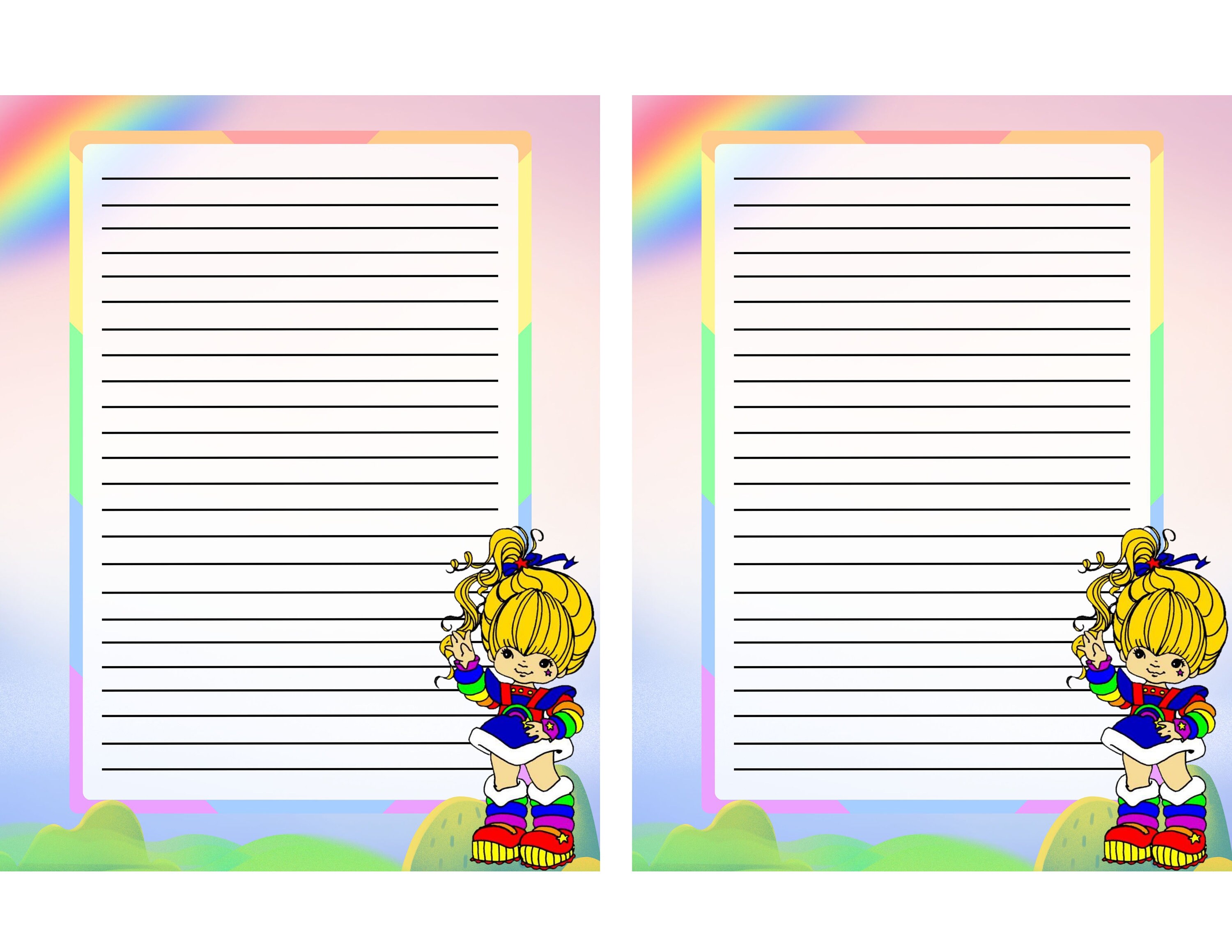 Cartoon Themed Collection #1 - Lined & Unlined - Memo and Letter Sized ...
