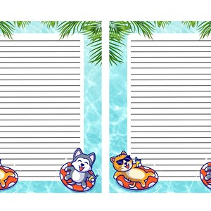 Summer Themed Collection #1 - Lined & Unlined - Memo and Letter Sized ...