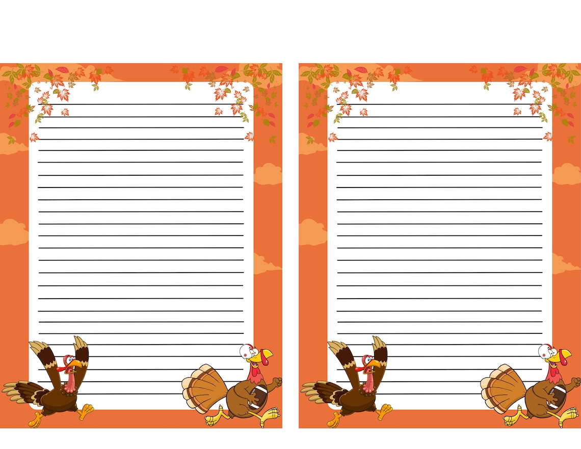 Thanksgiving Themed Collection 1 Lined & Unlined Memo and Letter Sized ...
