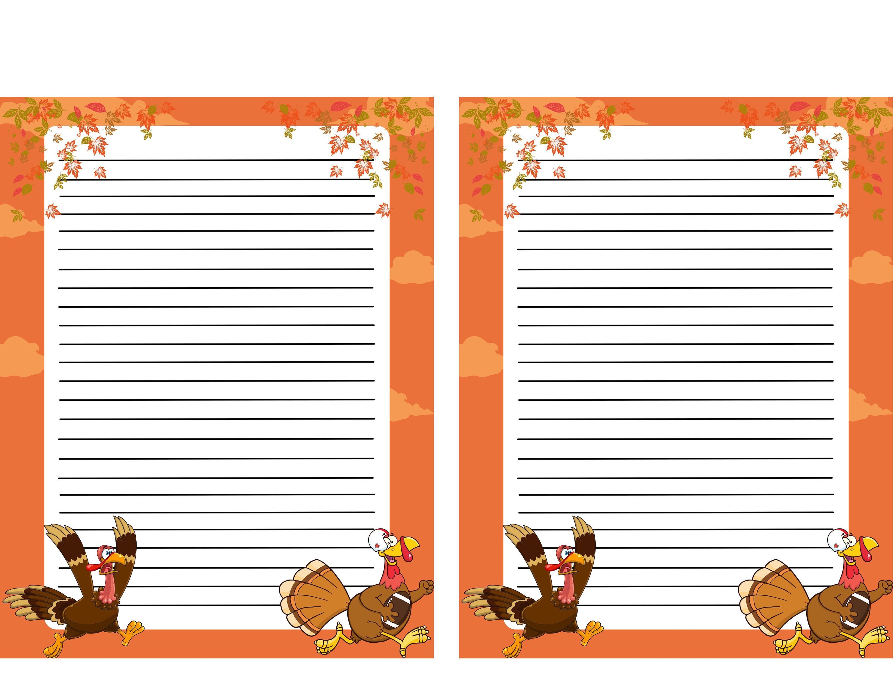 Thanksgiving Themed Collection 1 Lined & Unlined Memo and Letter Sized ...