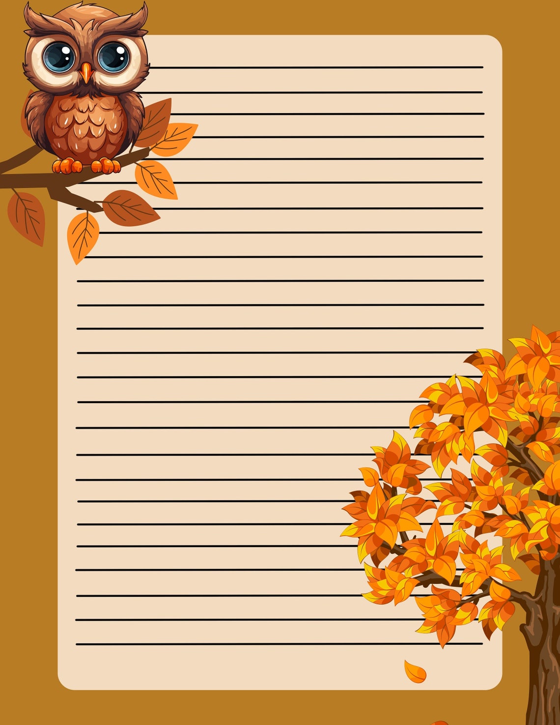 Fall Themed Collection 1 Lined & Unlined Memo and Letter Sized ...