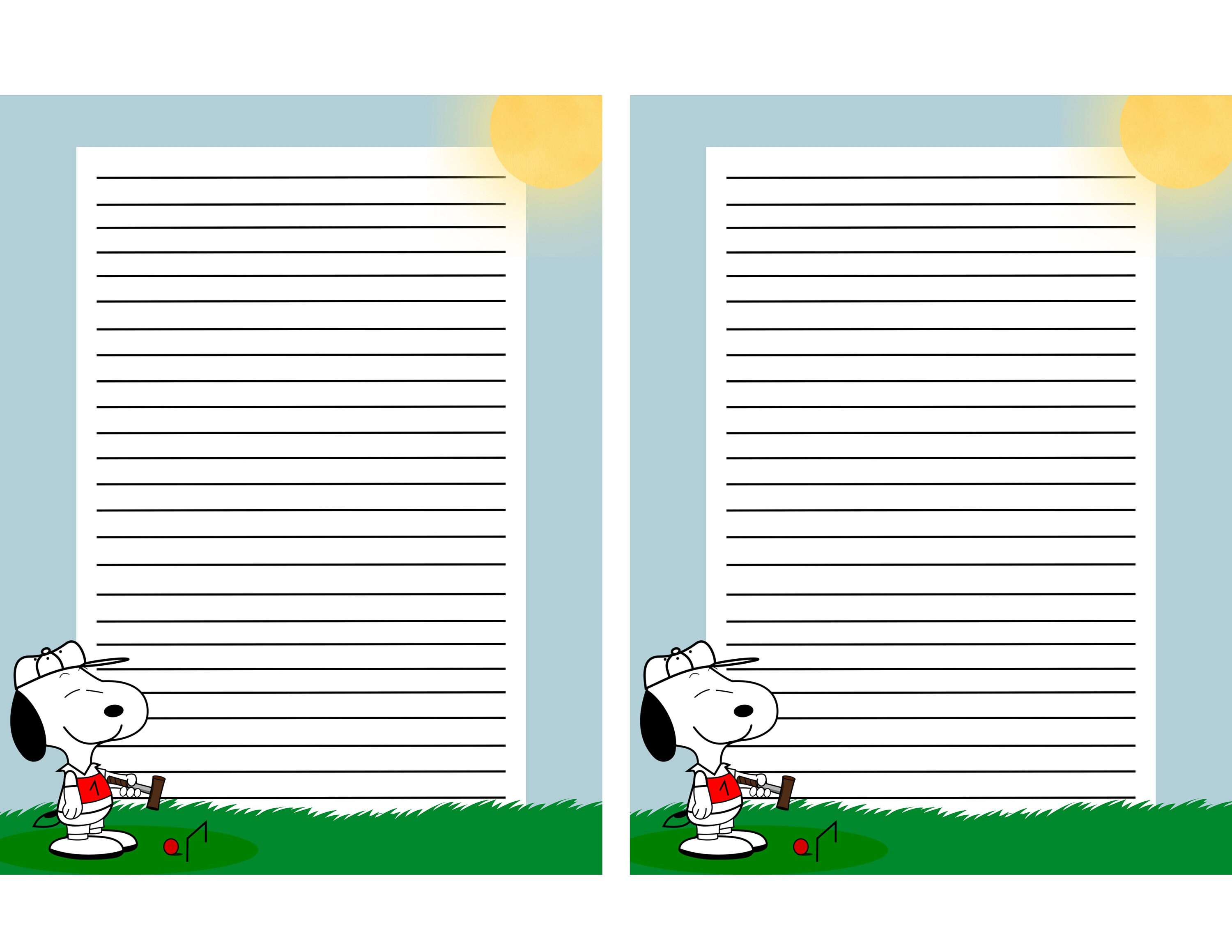 Snoopy Themed Collection #10 - Lined & Unlined - Memo and Letter Sized ...