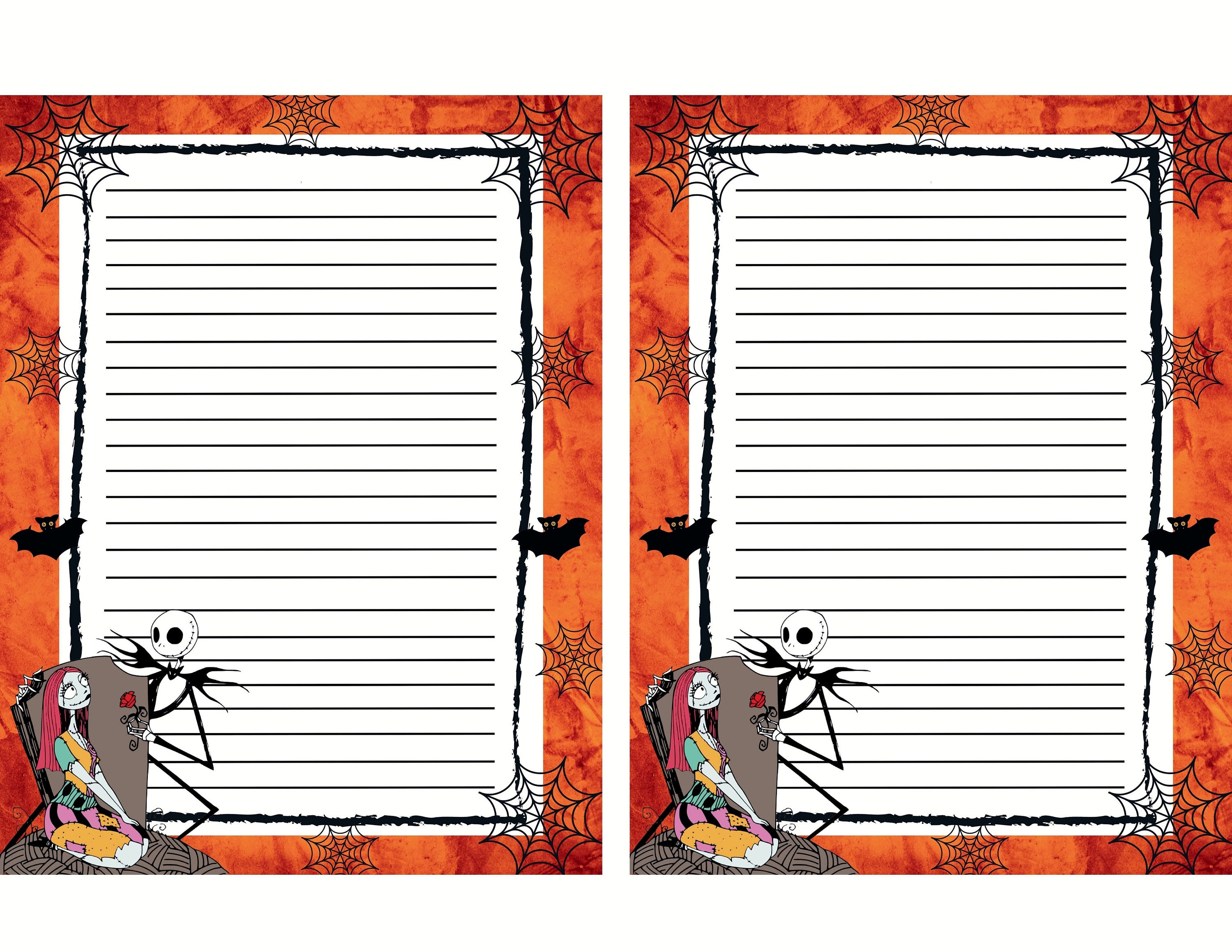 Nightmare Before Christmas Themed Collection #4 - Lined & Unlined ...