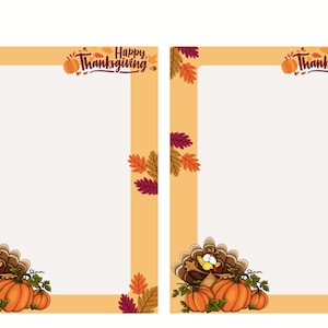 Thanksgiving Themed Collection #8 - Lined & Unlined - Memo and Letter ...